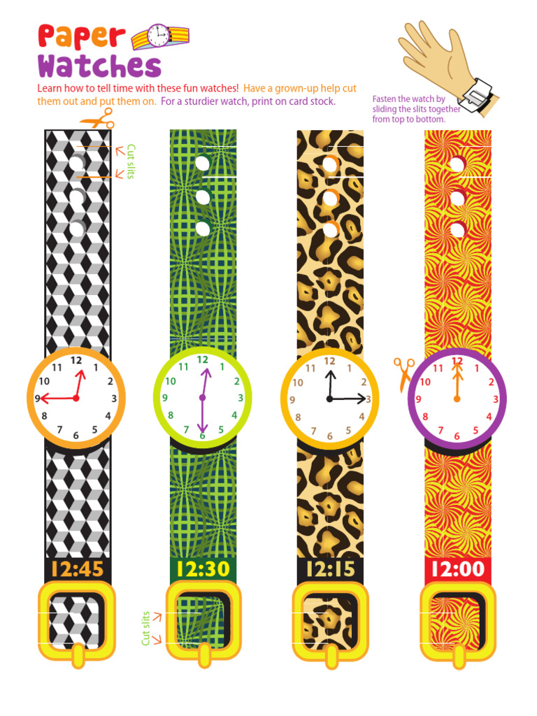 Telling Time Play Watches 12 | PDF