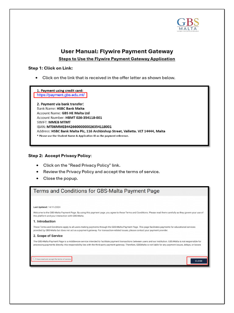 Flywire Payment Gateway User Manual | PDF | Payments