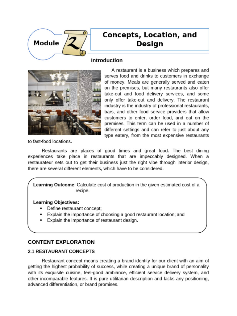 Menu Design as a Restaurant Tool | PDF | Menu | Restaurants