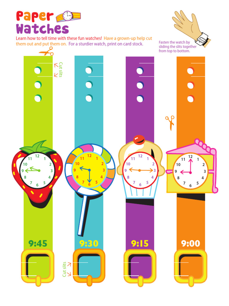 Telling Time Play Watches 9 | PDF