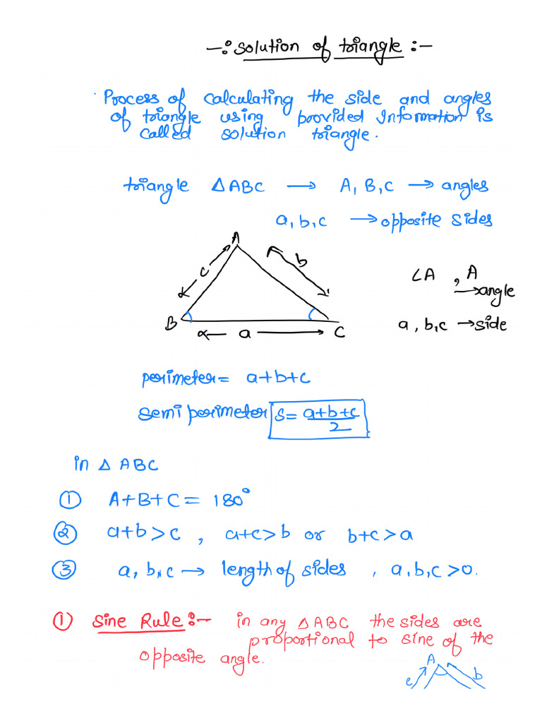 Solution of Triangle | PDF