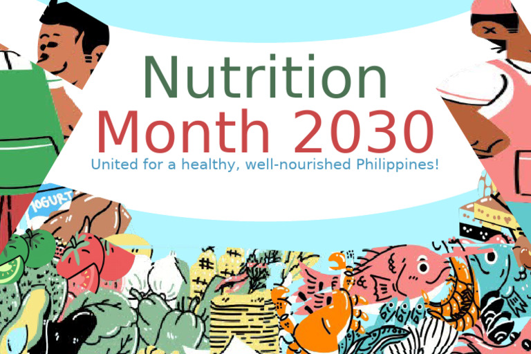 Nutrition Month Celebration Education Tarpaulin in Blue, Green, and Red ...