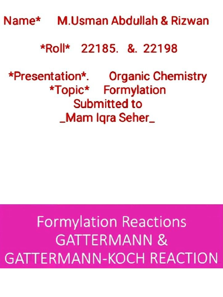Formylation Reaction | PDF