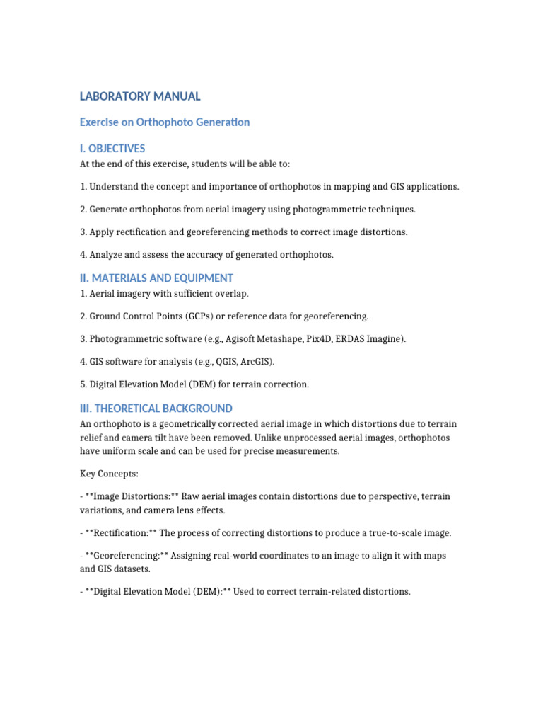 Orthophoto Generation Techniques | PDF | Geographic Information System ...