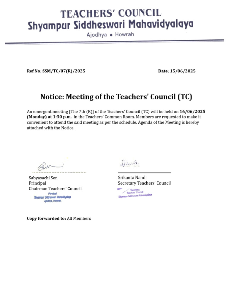 Notice TC Meeting 15-06-2025 | PDF