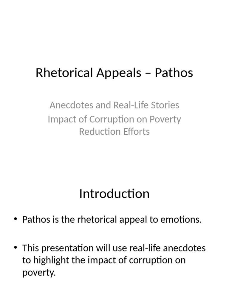 Rhetorical Appeals Pathos Presentation | PDF