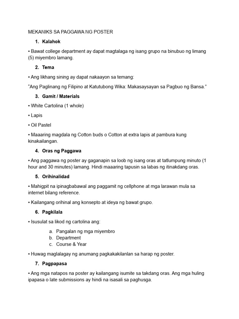 Paggawa NG Poster | PDF