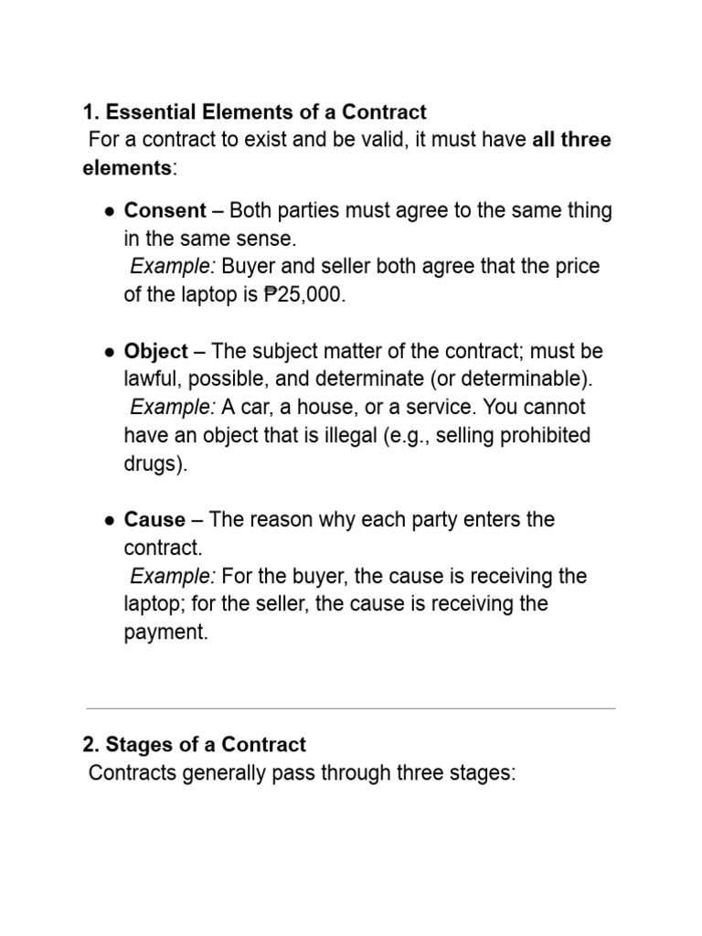 Key Elements of a Valid Contract | PDF