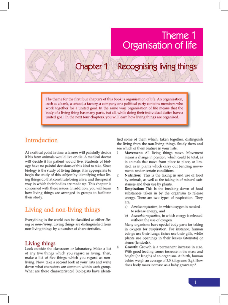 Organization of Life in Biology | PDF
