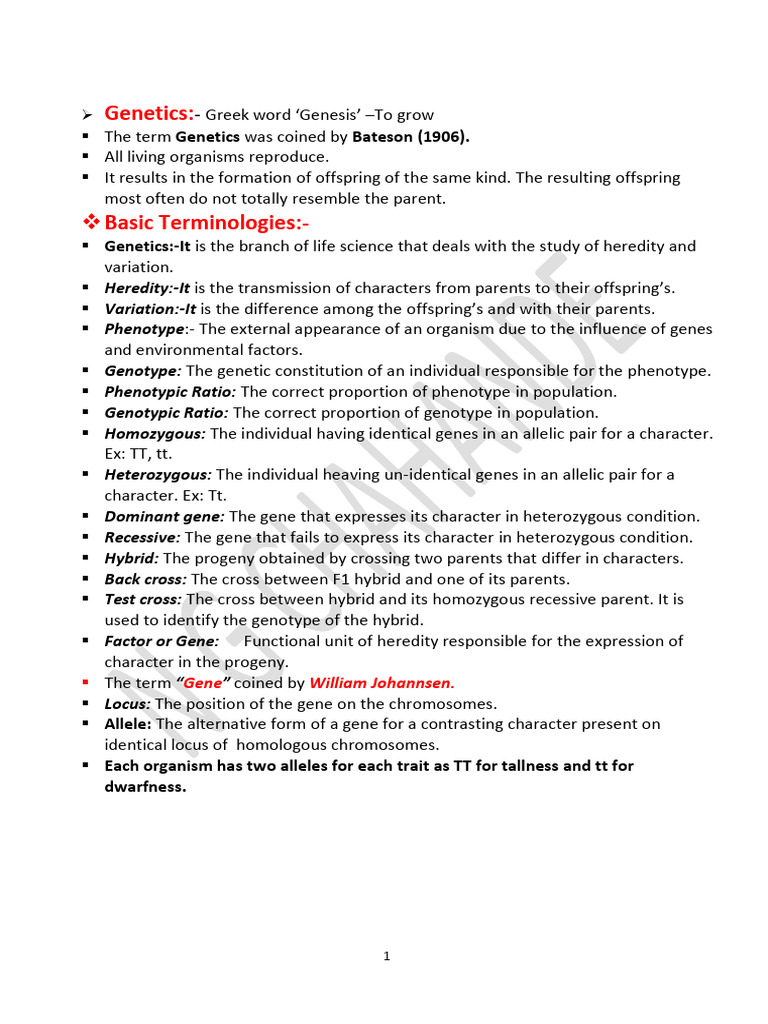 Principles of Genetics and Inheritance | PDF | Dominance (Genetics ...