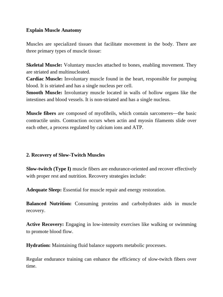 Explain Muscle Anatomy | PDF | Skeletal Muscle | Heart Valve