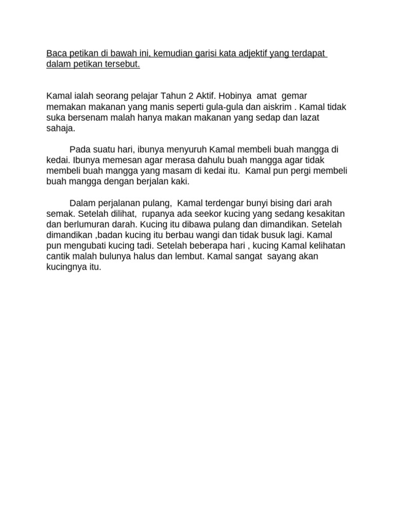 Petikan Kata Adjektif | PDF