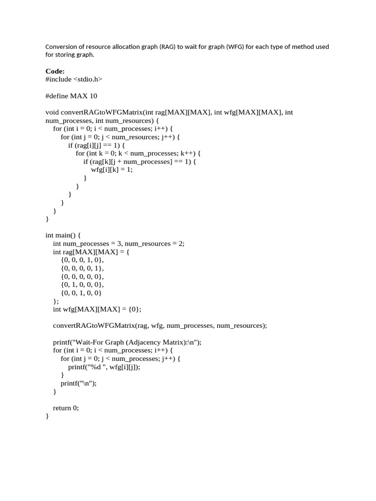 Conversion of Resource Allocation Graph | PDF