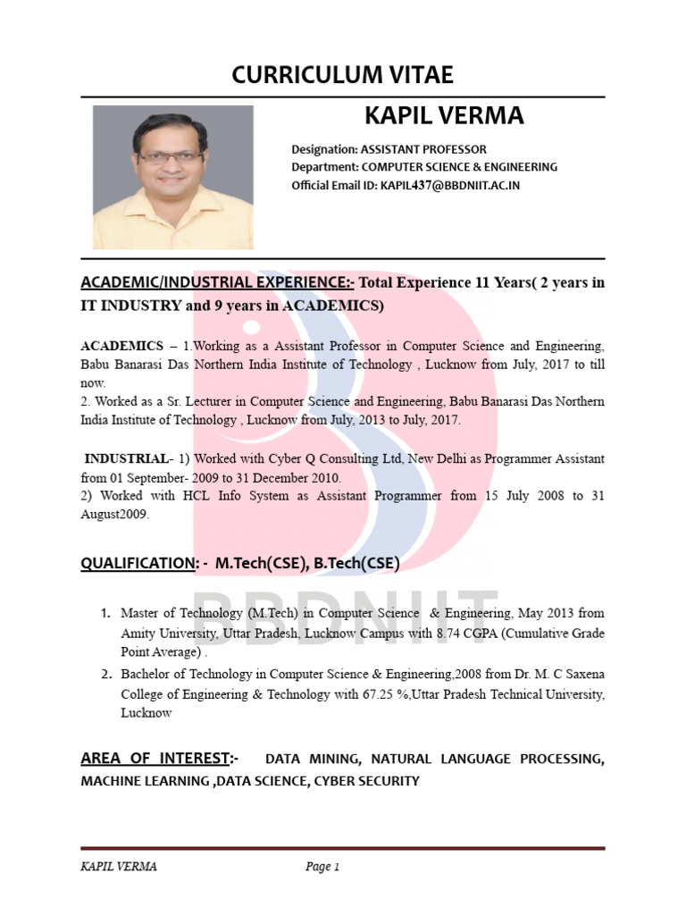 Kapil Verma CV For Website | PDF
