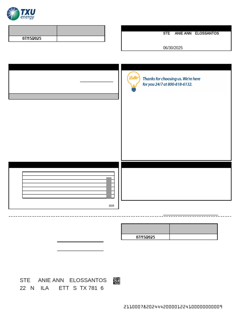 TXU Energy Payment Due Notice | PDF