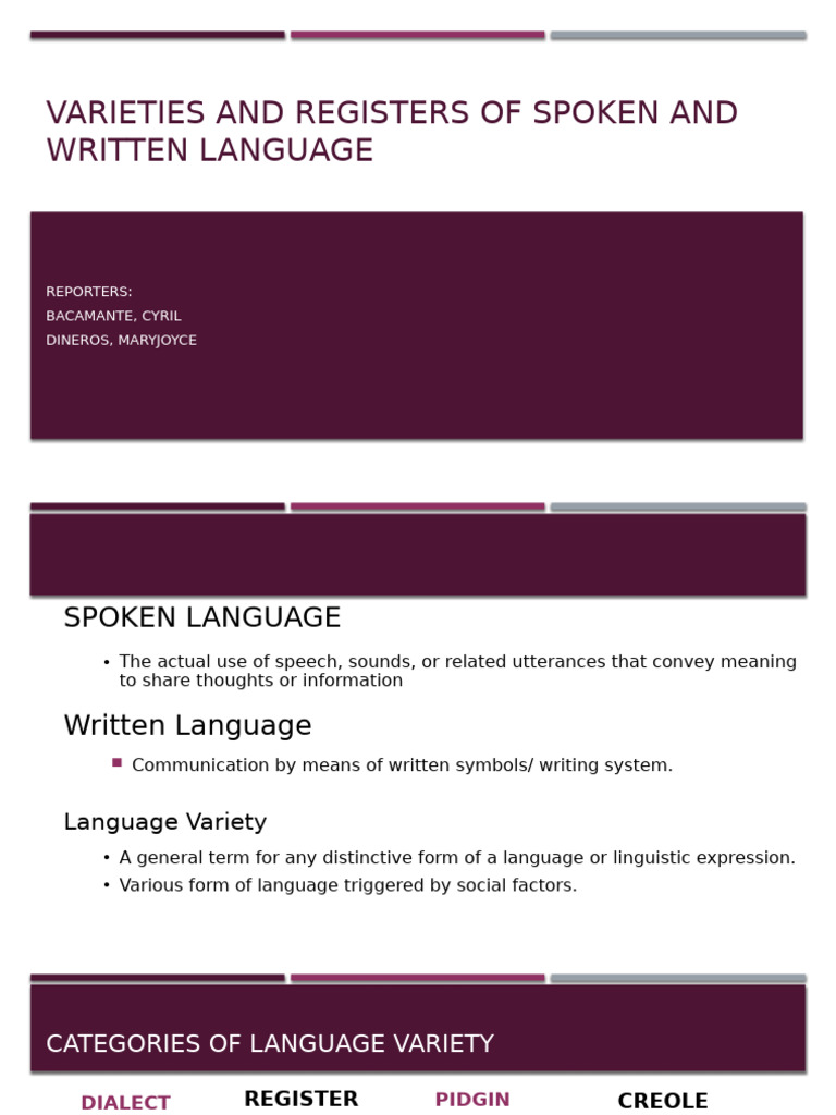Varieties of Language: Dialects and Registers | PDF | Dialect ...