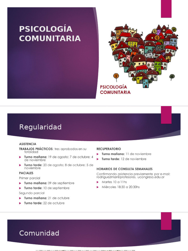 Clase 1 - Psicología Comunitaria | PDF | Sicología | Comunidad