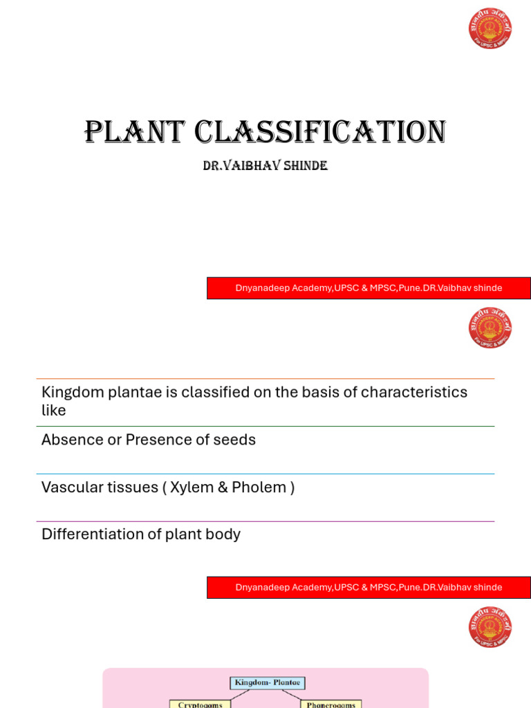 Plant Classification Overview | PDF | Plants | Leaf