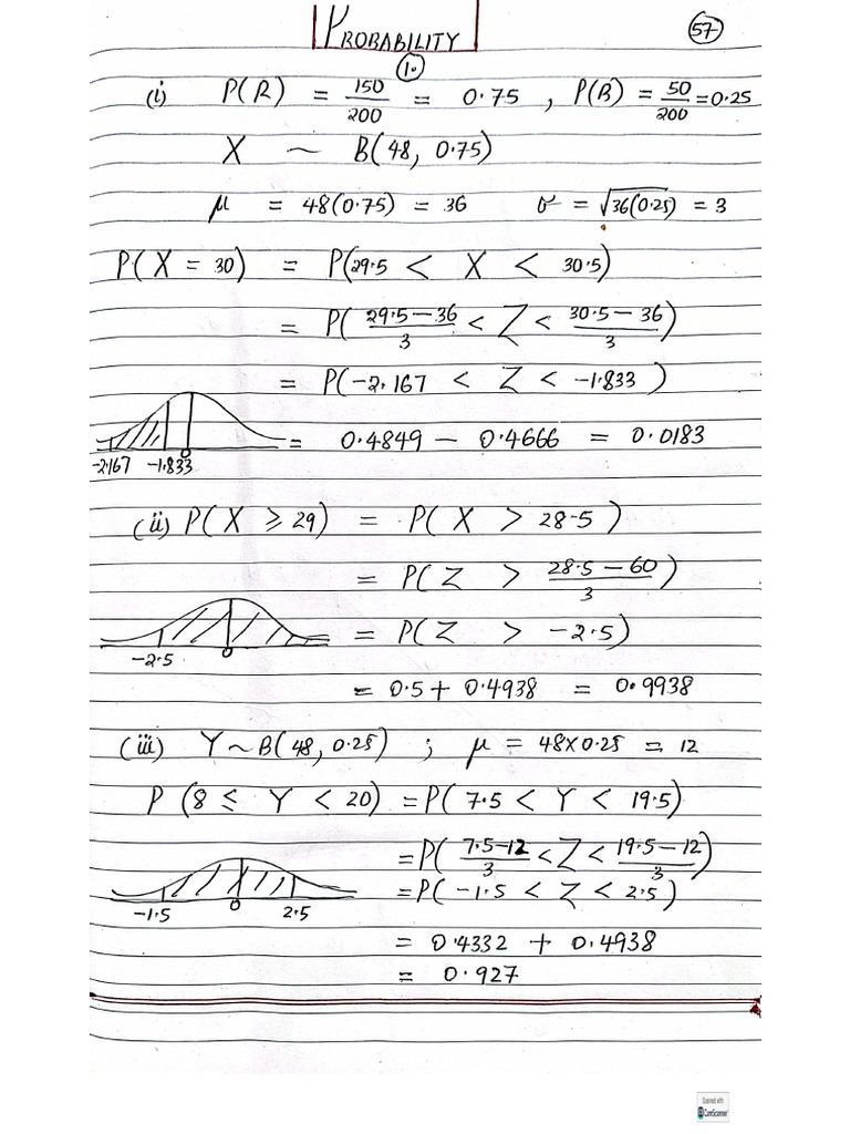 Probability A Level Worked Examples | PDF