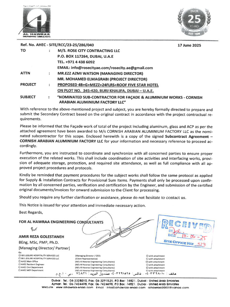 Nomination Letter and Contract | PDF