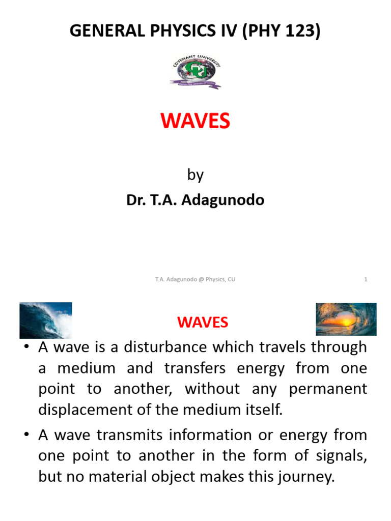 PHY 123 General Physics IV WAVES 2025 | PDF | Waves | Frequency