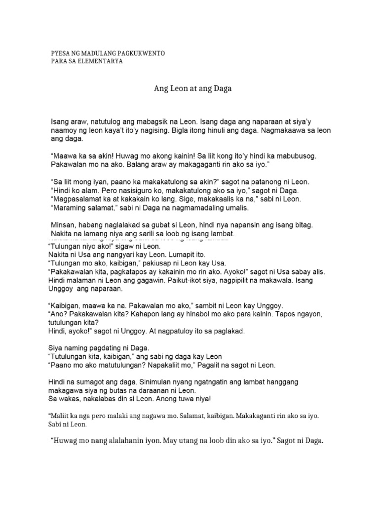 Ang Leon at Ang Daga | PDF
