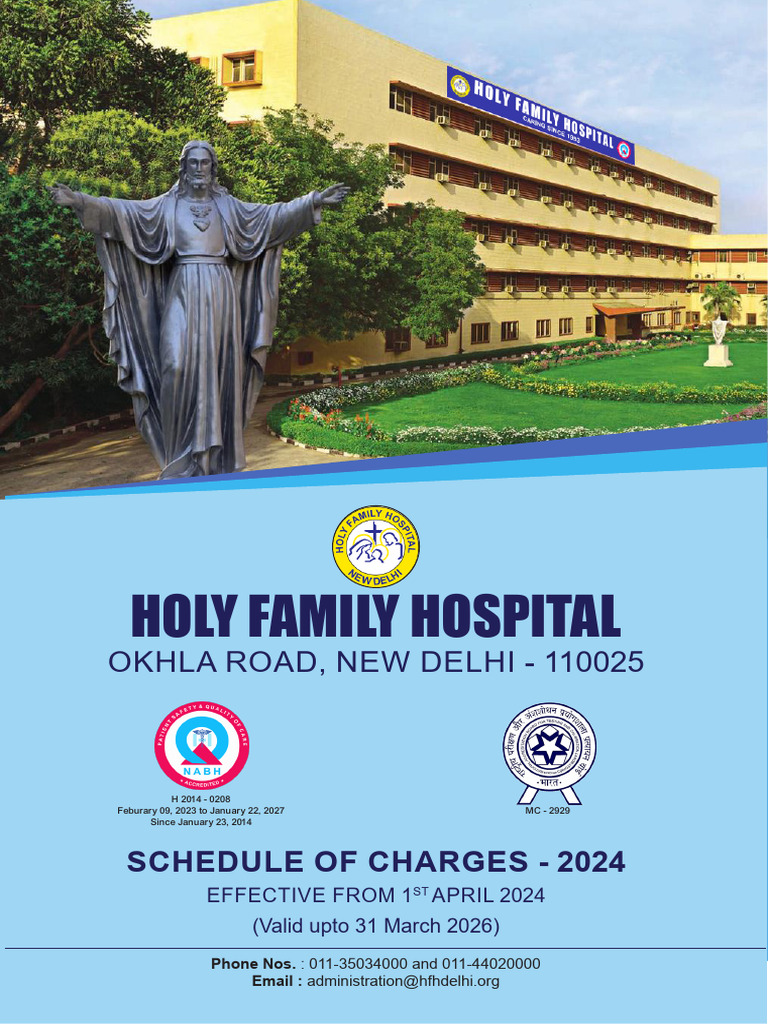 Holy Family Hospital Rate List 2024-26 Dated 31.05.2024 | PDF | Surgeon ...
