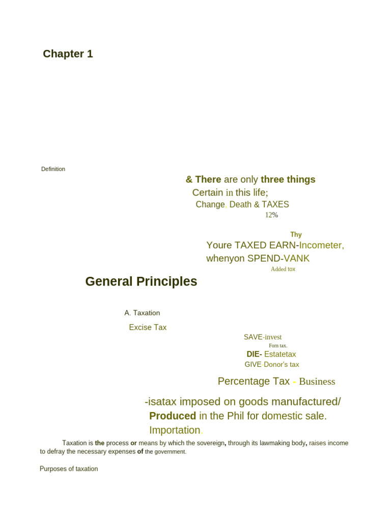 General Principles of Taxation Explained | PDF | Taxes | Income Tax