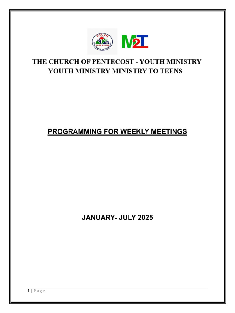 Youth Ministry Program: Christ-Centered Goals | PDF | Love | Prayer