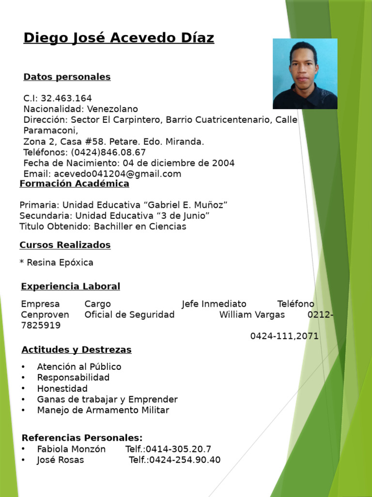 Curriculum Diego Feb 2025 | PDF