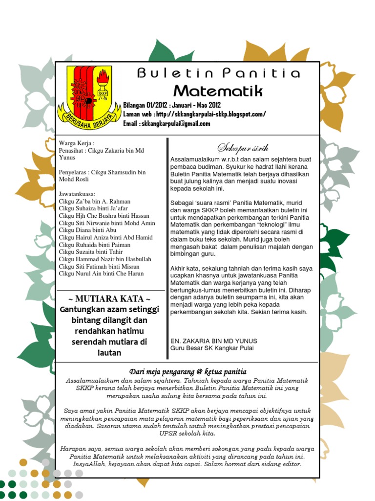Buletin Panitia Bin 01 Tahun 2012 - 1 in 1 | PDF