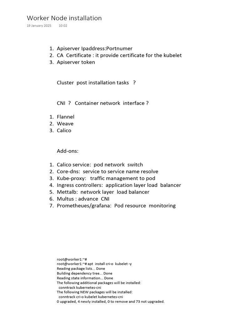 Kubernetes Worker Node Setup Guide | PDF | Operating System Technology ...