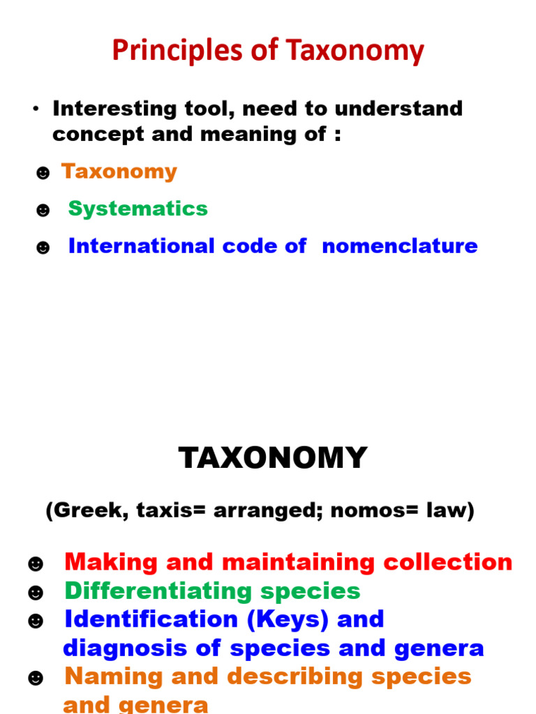 Principle of Taxonomy Nomenclature | PDF | Taxonomy (Biology) | Genus