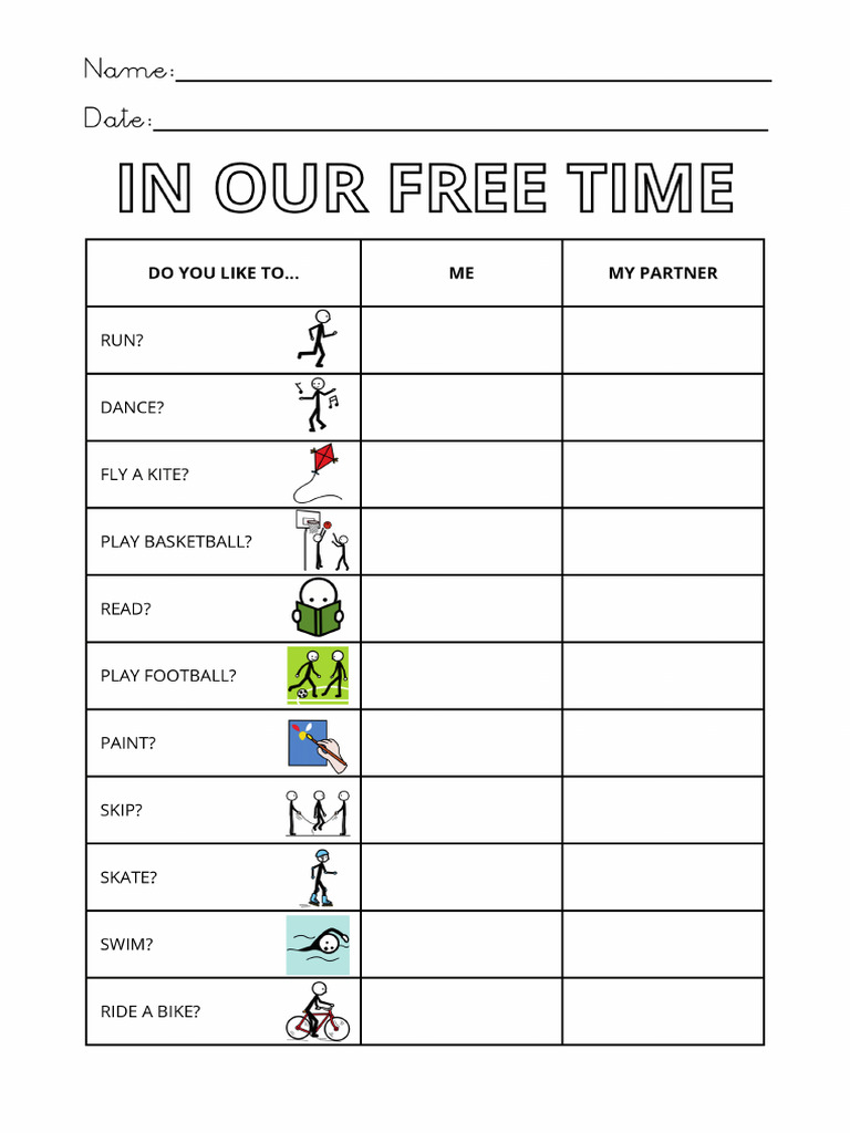 Free Time Activities Vocabulary. Speaking | PDF