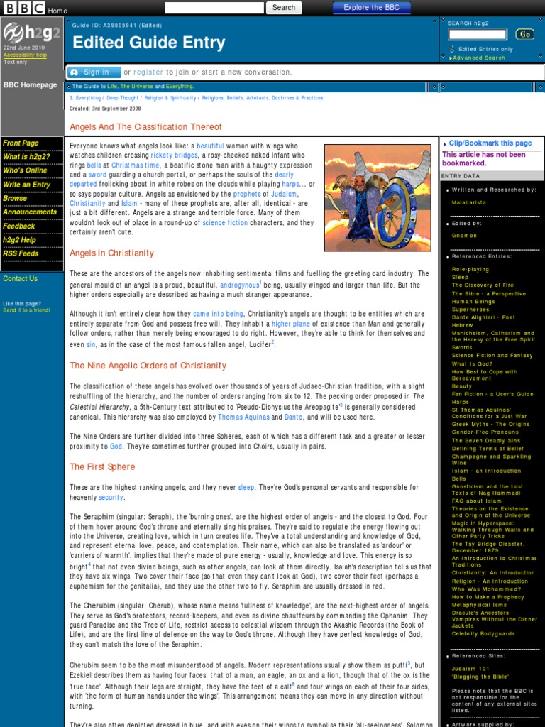 Edited Guide Entry: Angels and The Classification Thereof | PDF | Angel ...