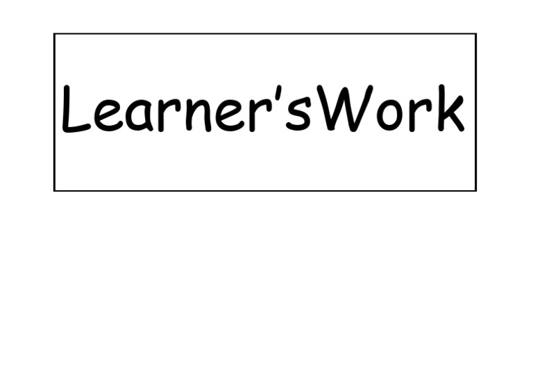 Learner's Work | PDF