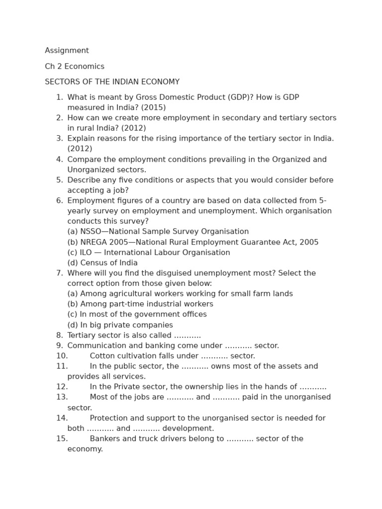 CH 2 Eco X Assignment | PDF | Employment | Unemployment
