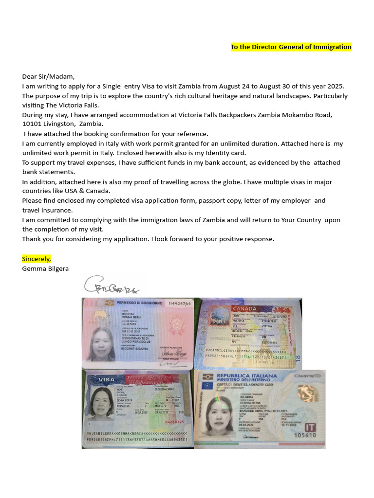 Zambia Visa Application 2025 | PDF
