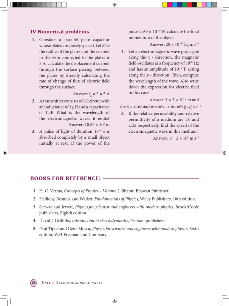 Electromagnetic Waves Numerical Problems | PDF | Waves ...