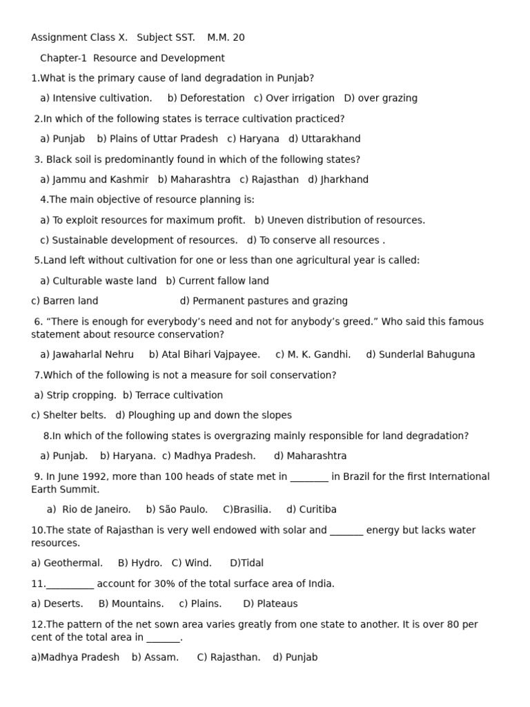 Assignment CH 1 Geography | PDF | Agriculture | Grazing
