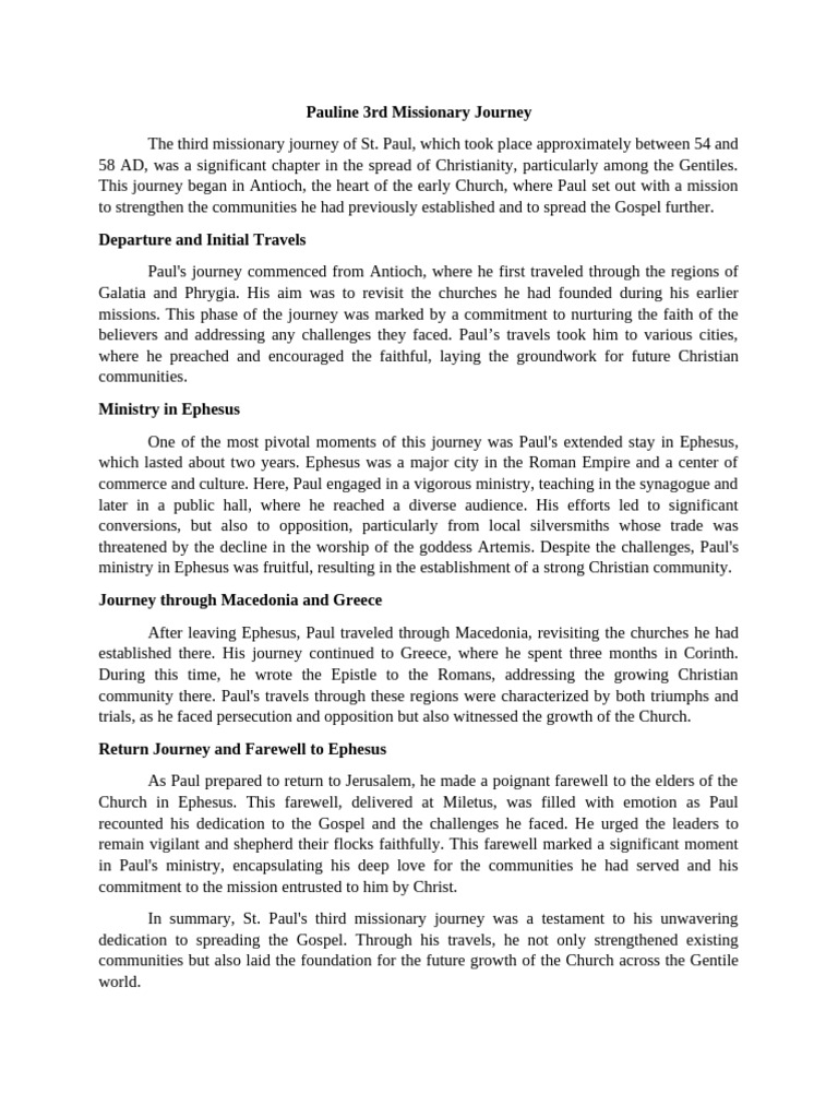 Pualine 3rd Missionary Journey No. 23 26 | PDF | Paul The Apostle ...