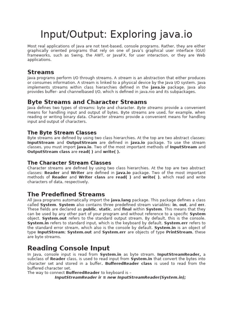 Java I/O: BufferedReader vs Scanner | PDF | Data Type | Object Oriented ...