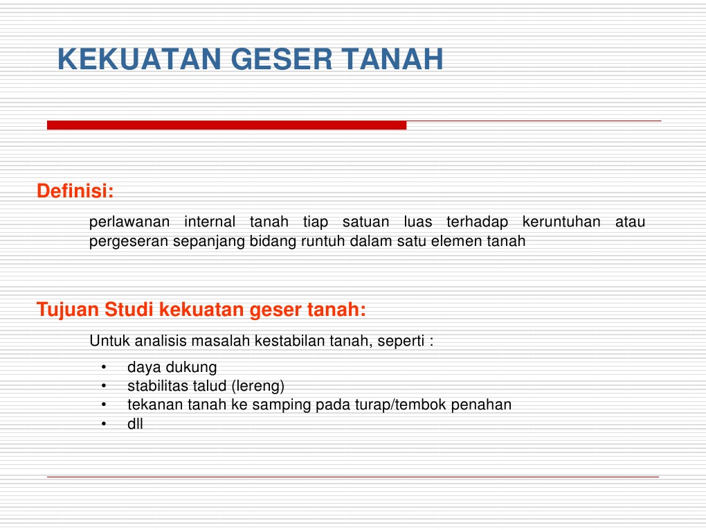 Kekuatan Geser Tanah dan Karakteristiknya | PDF | Geotechnical ...