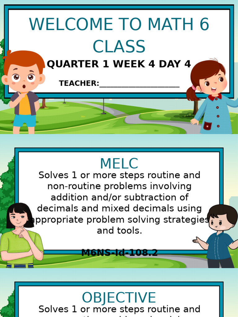Math 6 q1 Week 4 Day 4 | PDF
