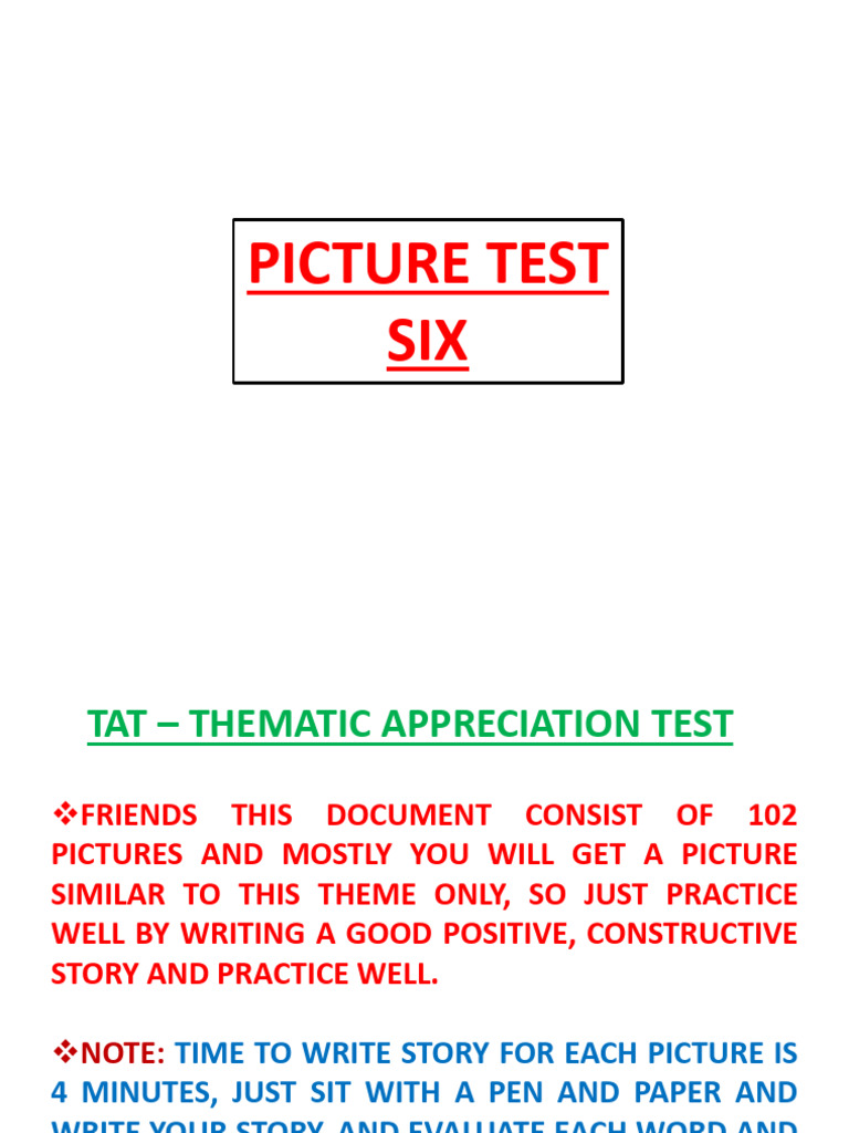 Thematic Appreciation Test Guide | PDF
