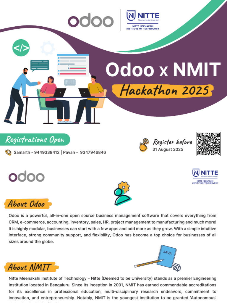 Odoo X NMIT Hackathon 2025 Brochure | PDF