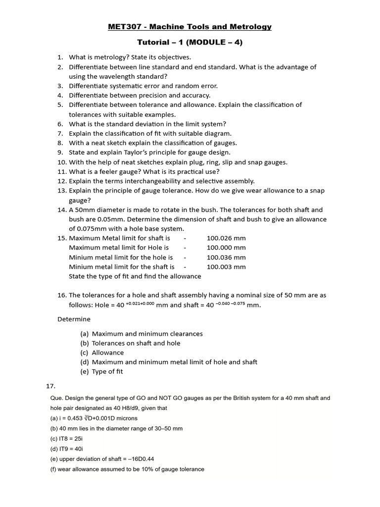 Metrology and Machine Tool Standards | PDF