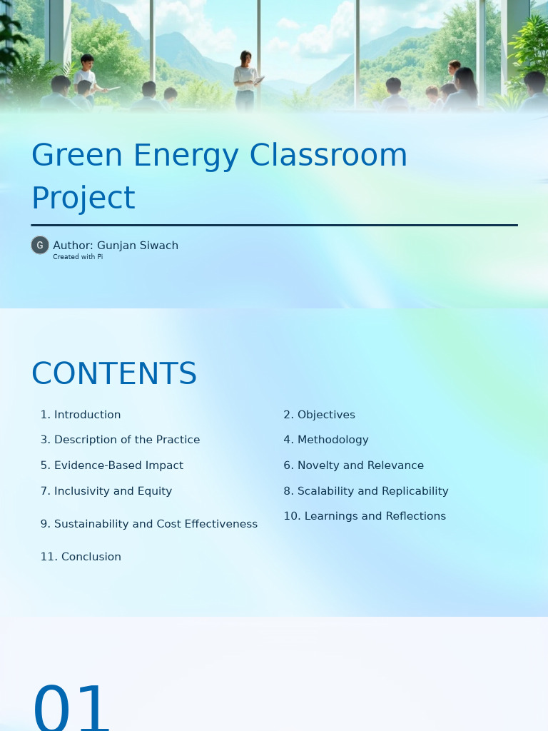 Green Energy Classroom Project | PDF | Sustainability | Learning