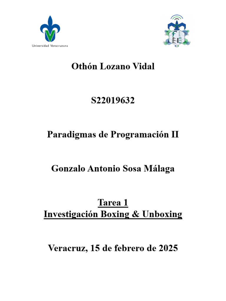 Tarea1 Boxing Unboxing | PDF | Java (lenguaje de programación ...