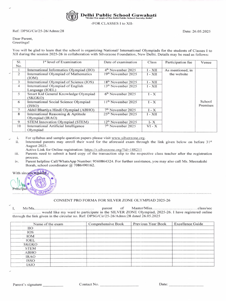 Silver Zone Olympiad Cir No. 28, Dt. 26-05-2025-1 | PDF